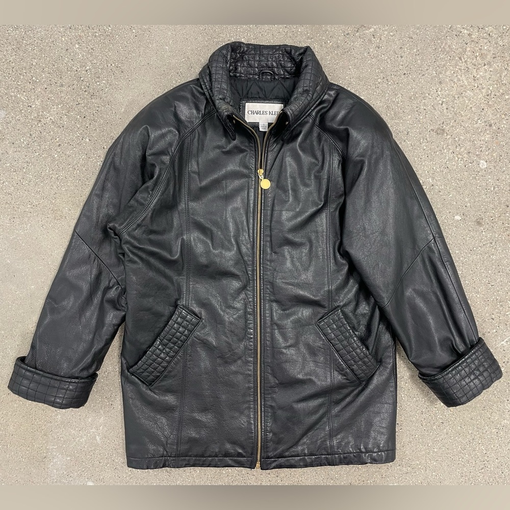 Vintage Charles Klein Genuine Leather Coat Jacket Men… - Gem